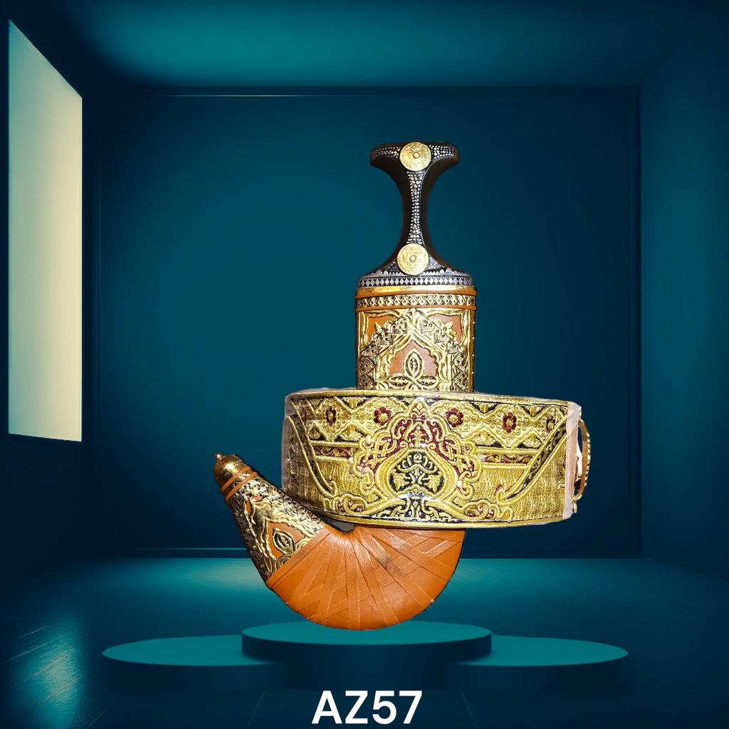 GOLD JANBIYAH SAIFANI STYLE -AZ57- جنبية ذهبي ستايل صيفاني – ARABZON USA